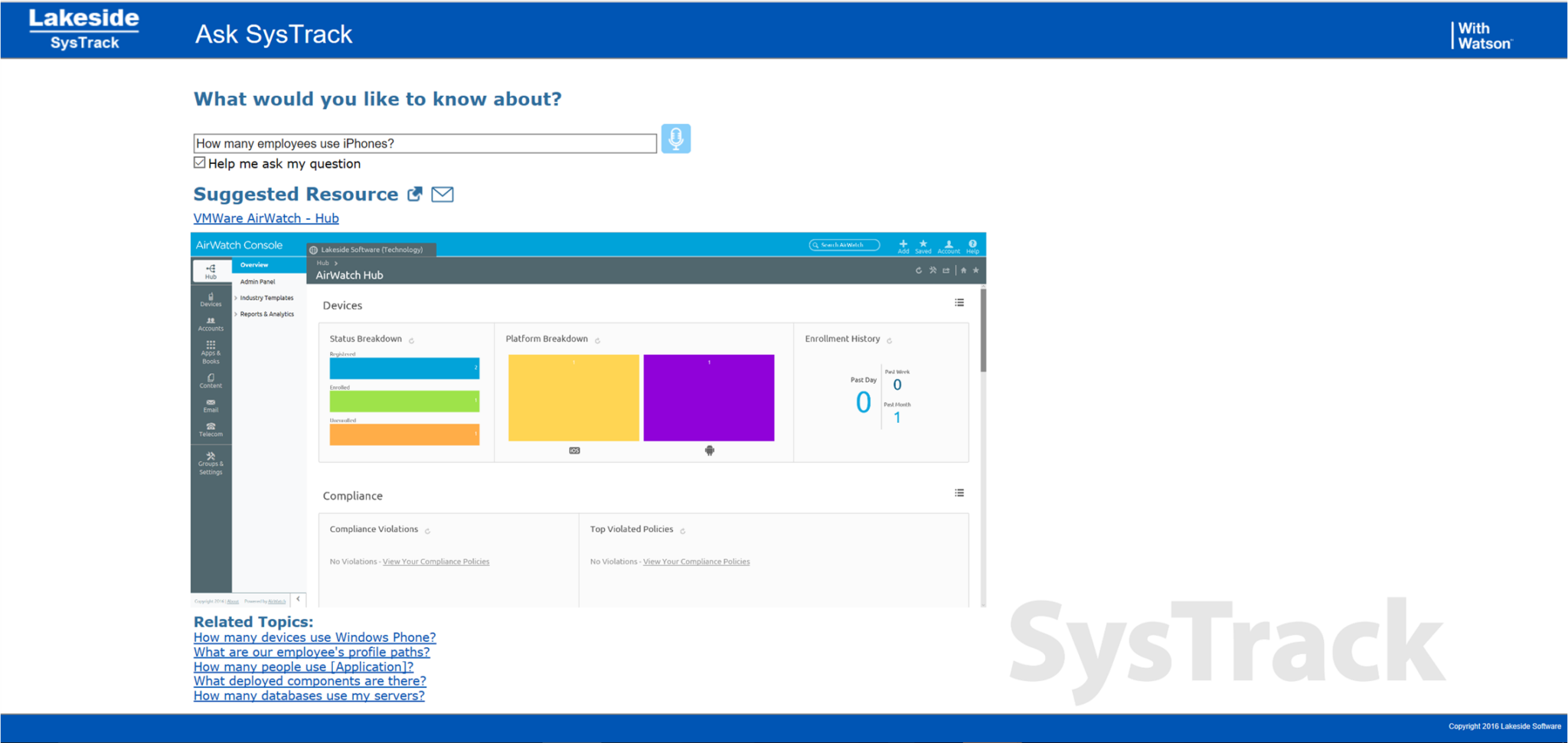 Greater data accessibility with Ask SysTrack for AirWatch | Lakeside